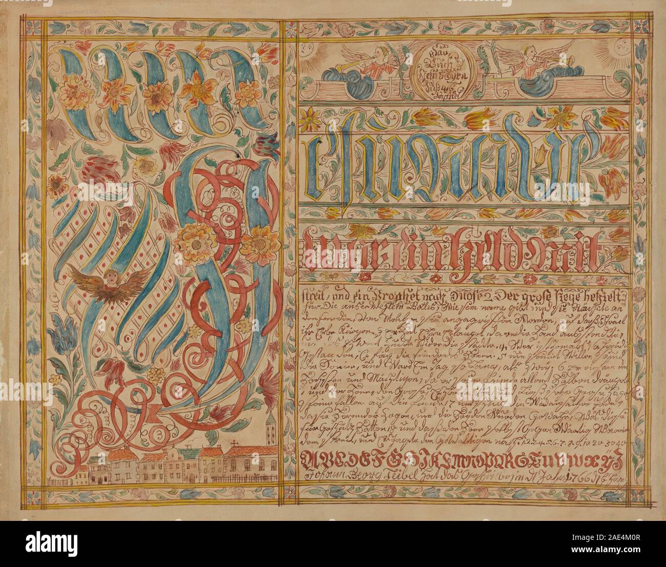 Fraktur; 1935/1942 Albert Levone, Fraktur, 1935-1942 Stock Photo - Alamy