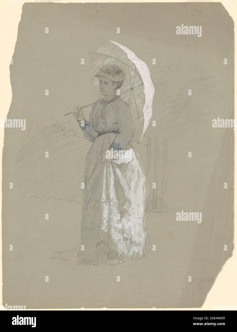 Woman with Parasol; c. 1870 Enoch Wood Perry, Jr, Woman with Parasol, c ...