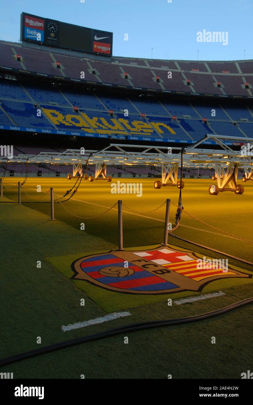 Empty fc barcelona nou camp ground football stadium hi-res stock ...