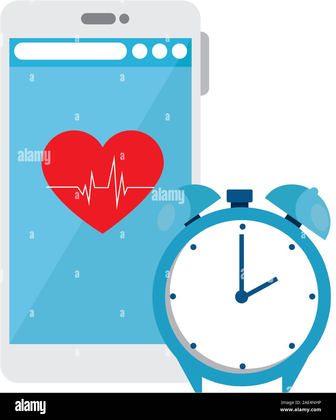 Isolated heart rate and smartphone vector design Stock Vector Image ...