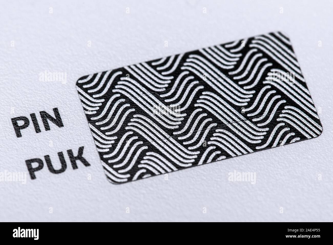 smartphone new pin and puk card Stock Photo - Alamy