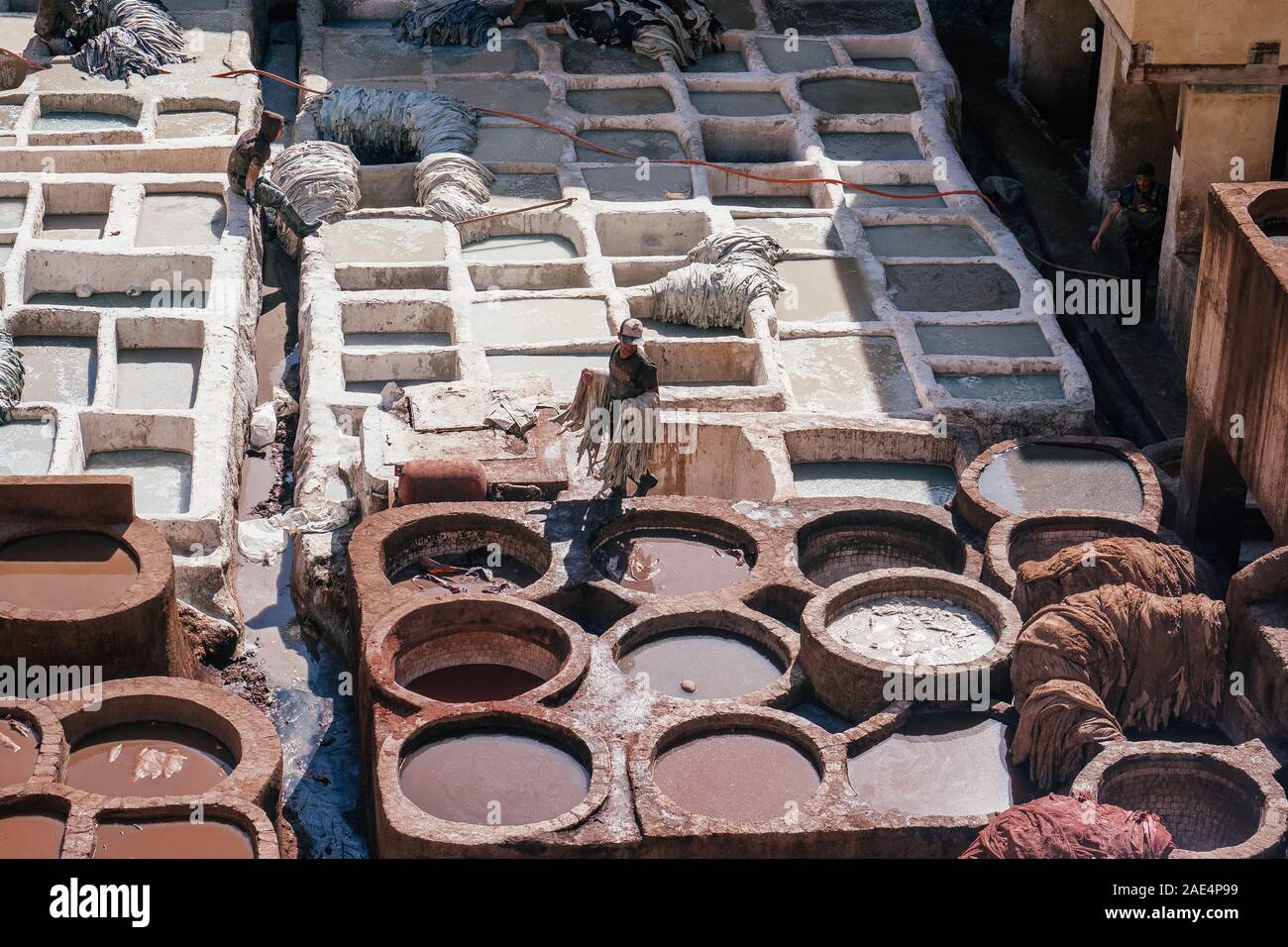 The famous colorful Chouara Tannery of the northern moroccan Fes Stock ...