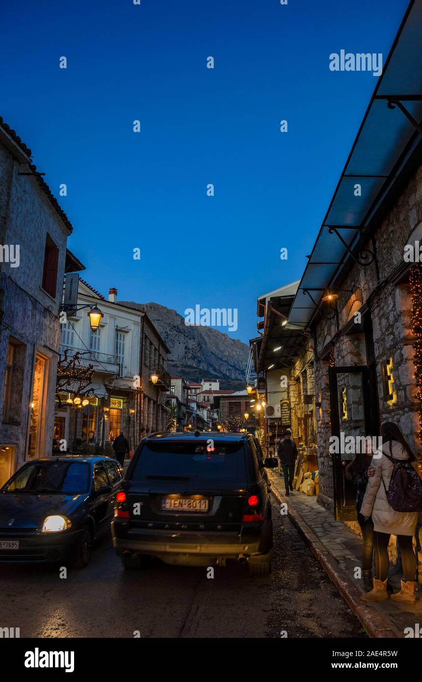 Scenic view of Arachova Village. Arachova is famous for its panoramic ...