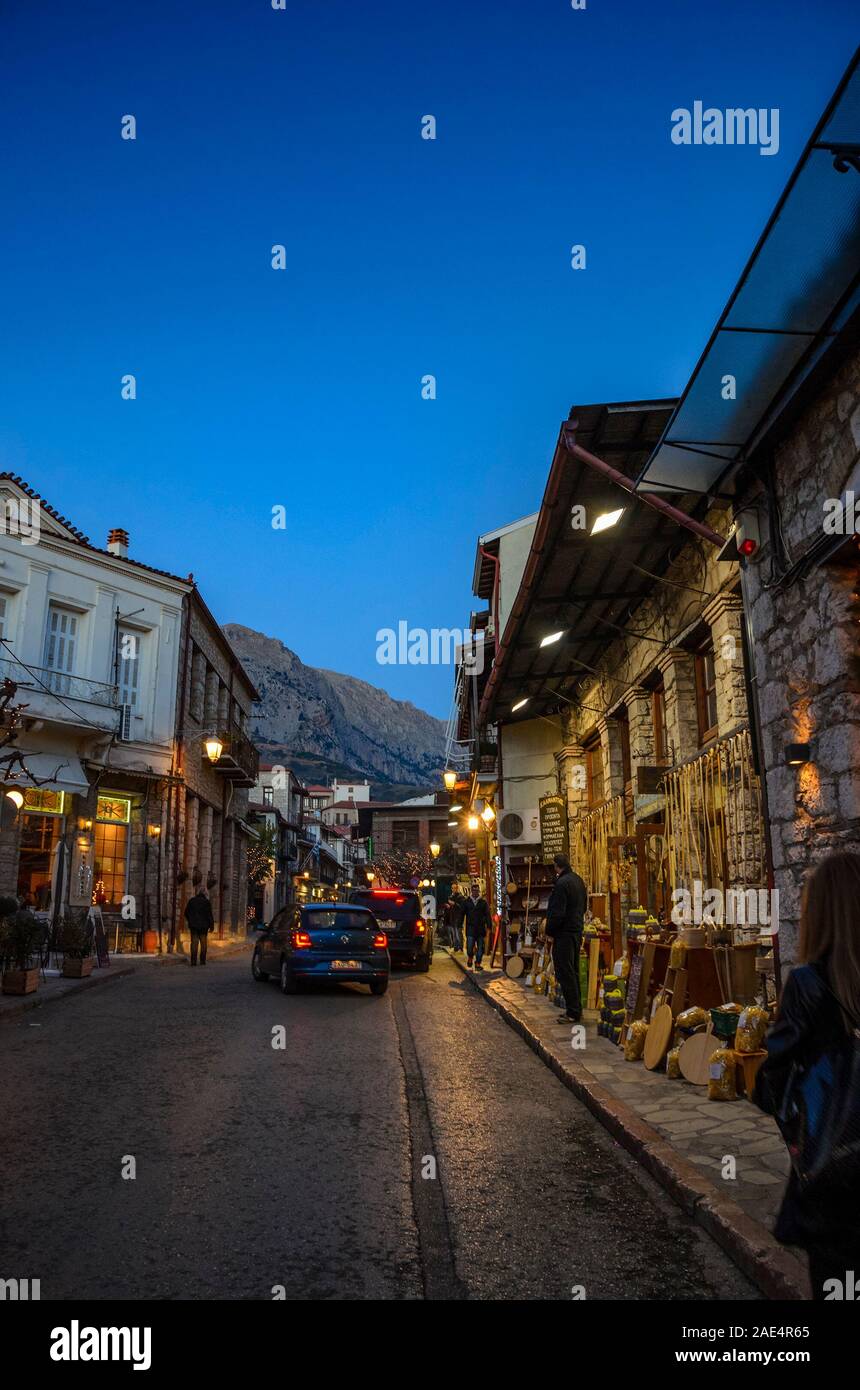 Scenic view of Arachova Village. Arachova is famous for its panoramic ...