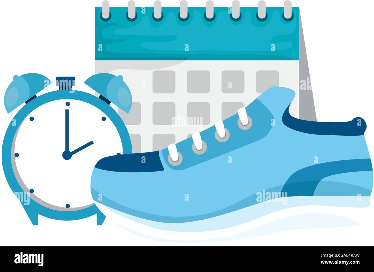 Isolated sport shoe clock and calendar vector design Stock Vector Image ...