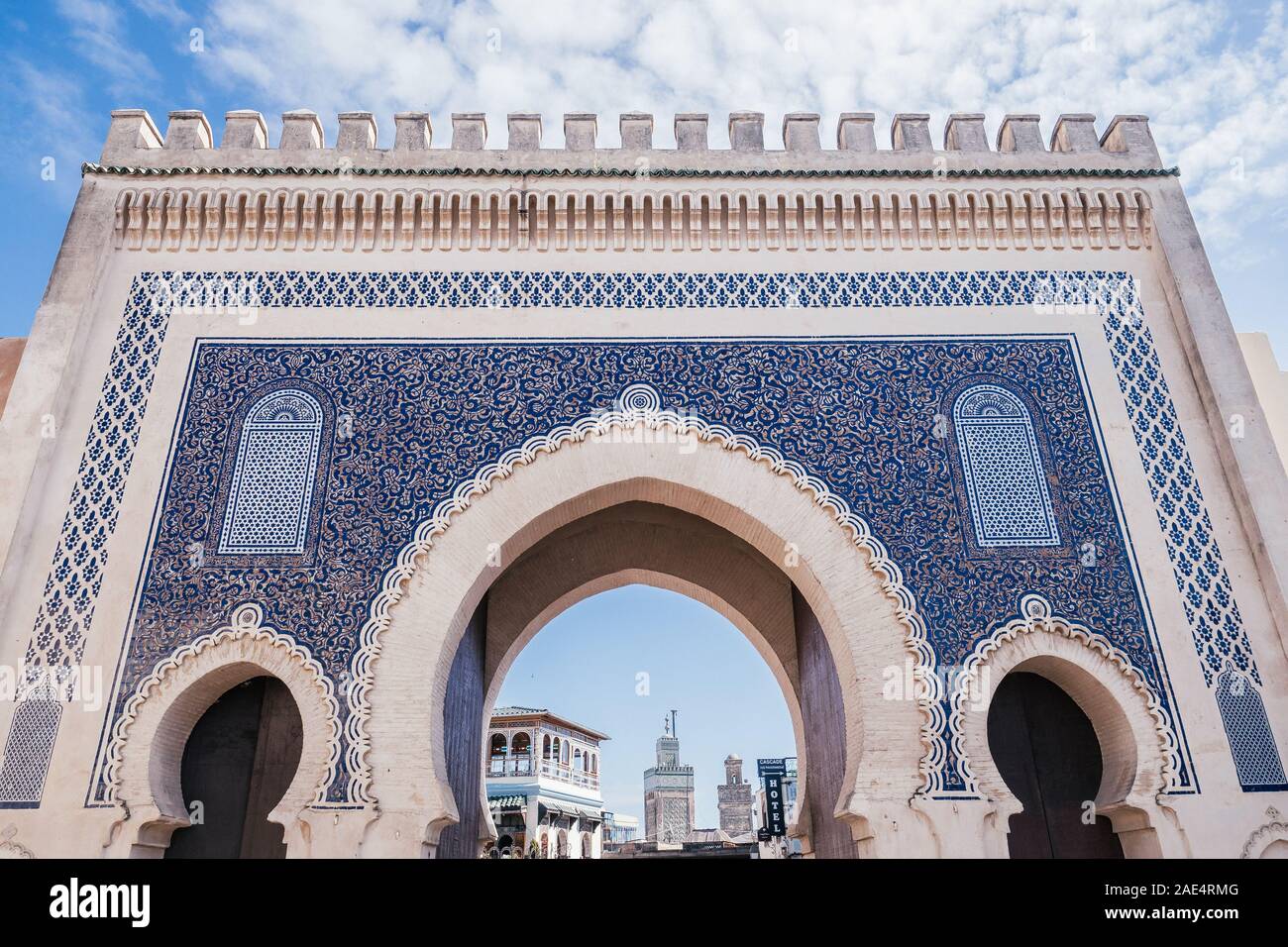 Bab Bou Jeloud - the blue gate of Fez, Morocco Stock Photo - Alamy