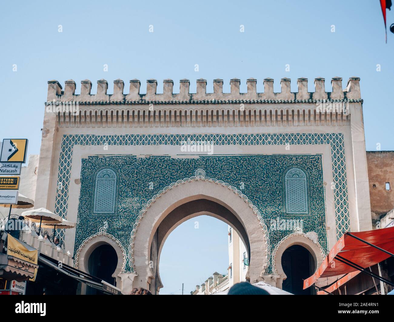 Bab Bou Jeloud - the blue gate of Fez, Morocco Stock Photo - Alamy