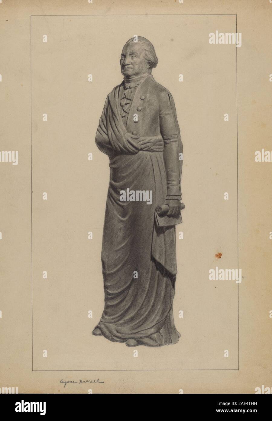 Cast iron figure by Eugene Barrell, created between 1935 and 1942. The ...