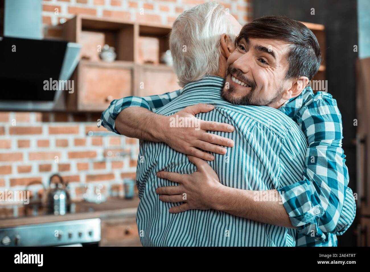 Nice positive man expressing his love Stock Photo - Alamy