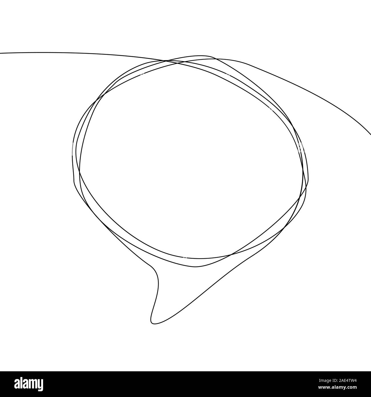 Rectangular speech bubble continuous Stock Vector Images - Alamy