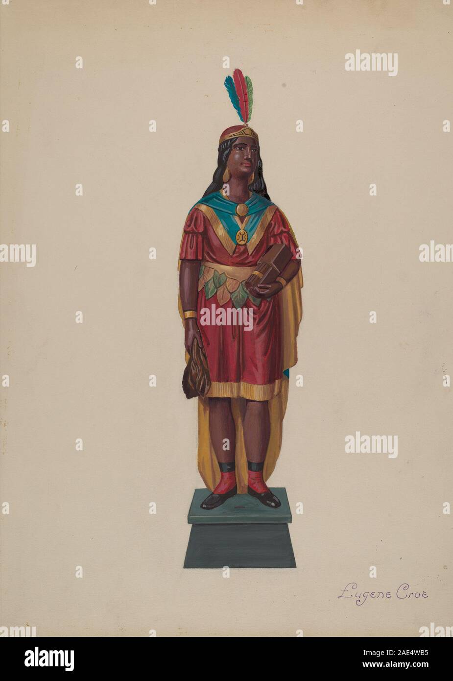Cigar Store Indian; circa 1937 date Eugene Croe, Cigar Store Indian, c ...