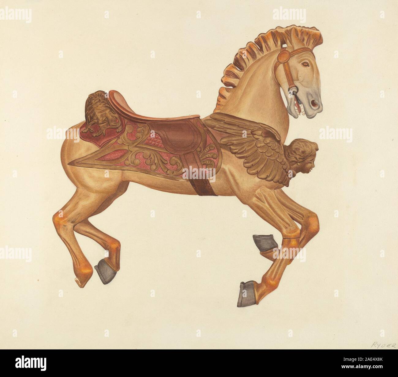 Carousel Horse; c. 1938 Albert Ryder, Carousel Horse, c 1938 Stock ...