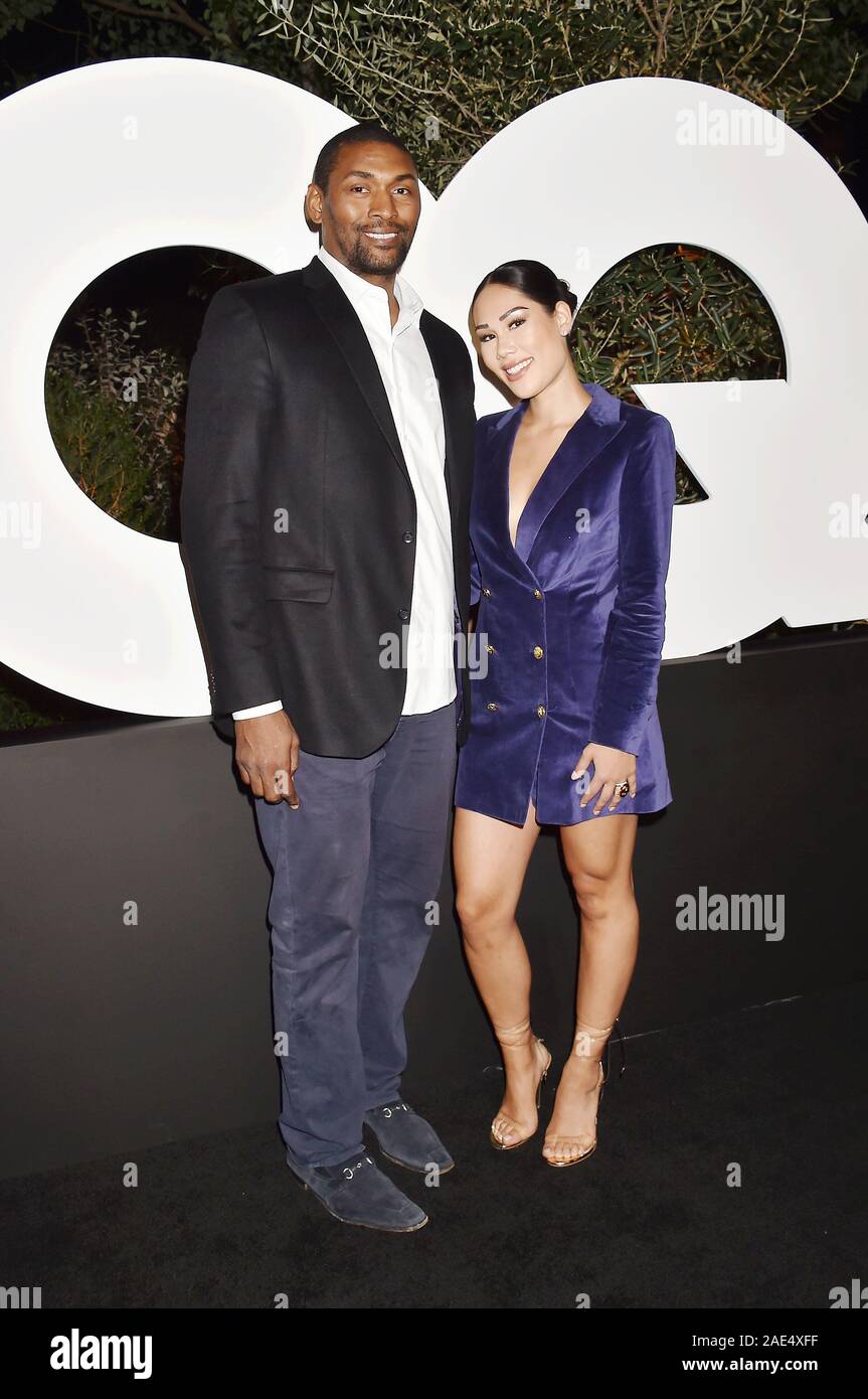 WEST HOLLYWOOD, CA - DECEMBER 05: Metta World Peace (L) and Maya Ford ...