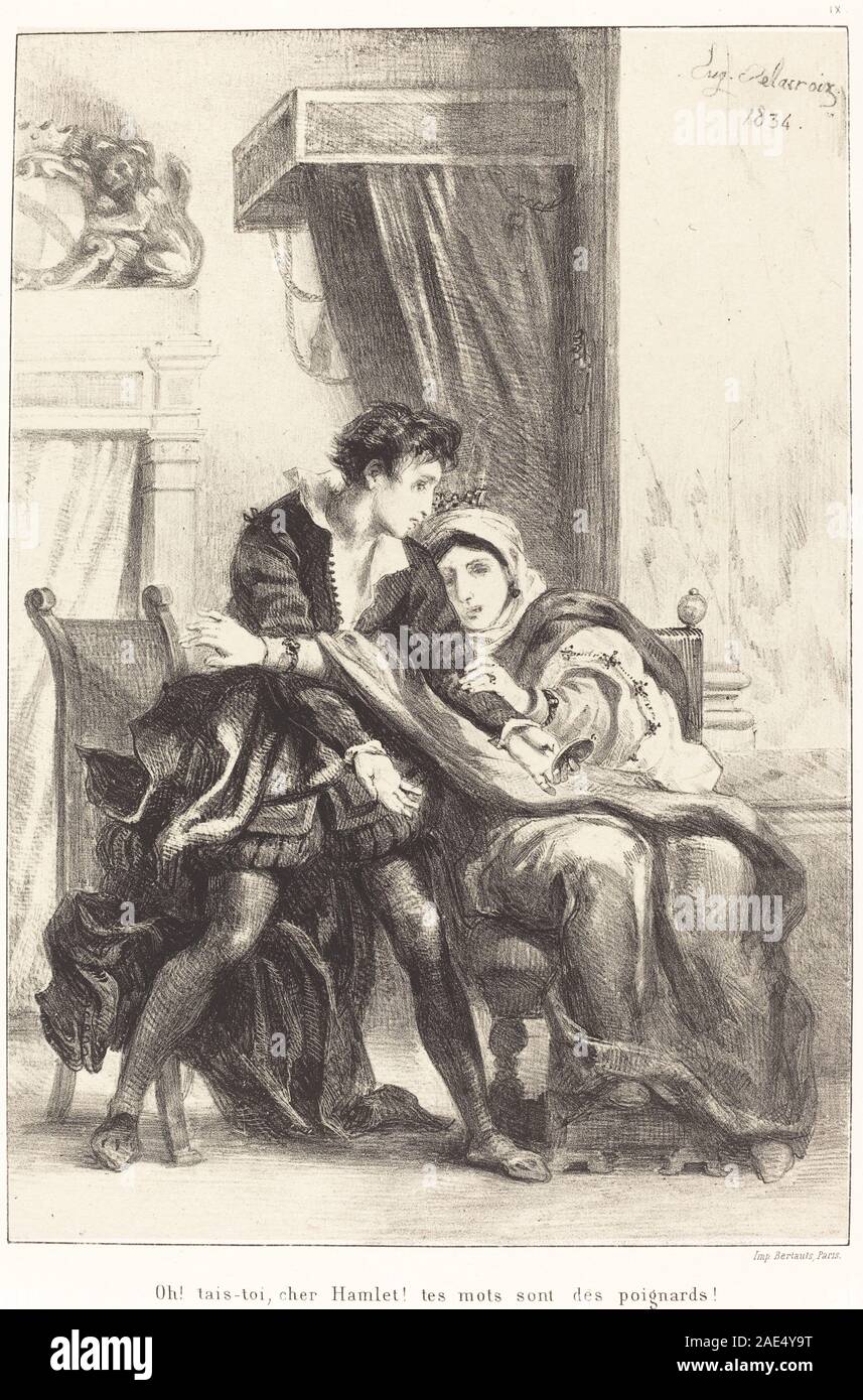 Hamlet and the Queen (Act III, Scene IV); 1834date Eugène Delacroix ...