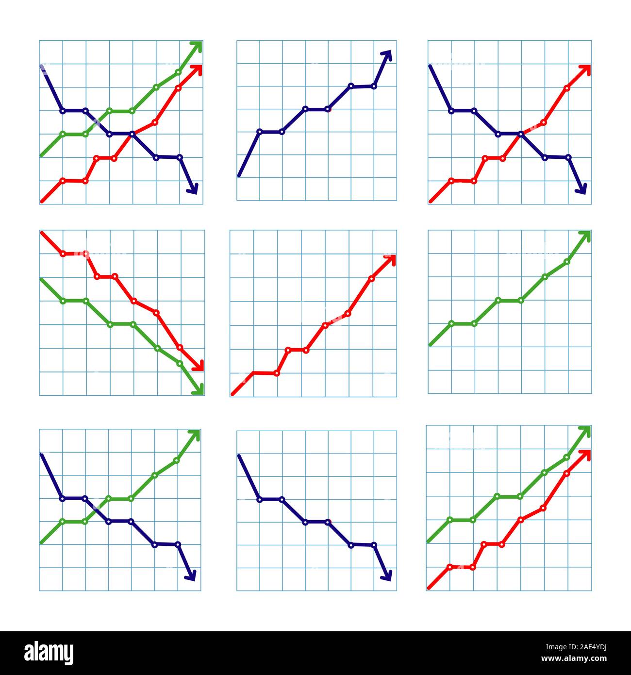 line business graphs showing performance and sales Stock Vector Image ...