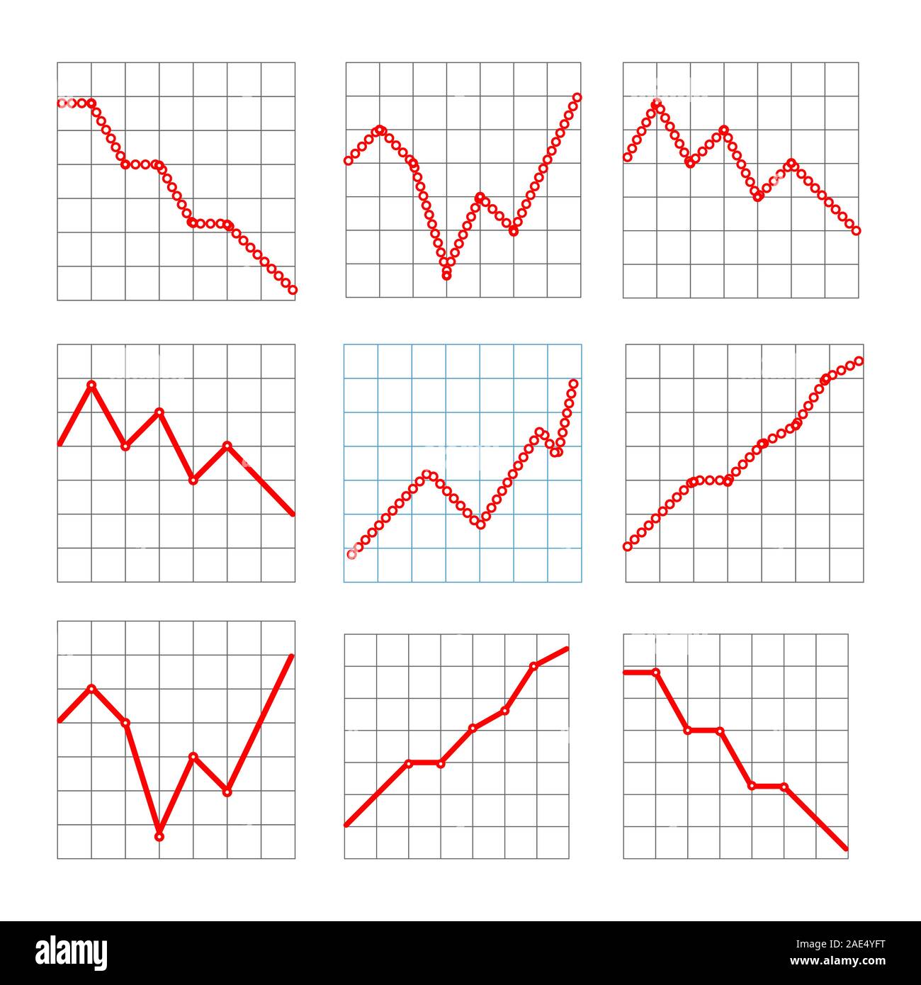 line business graphs showing performance and sales Stock Vector Image ...