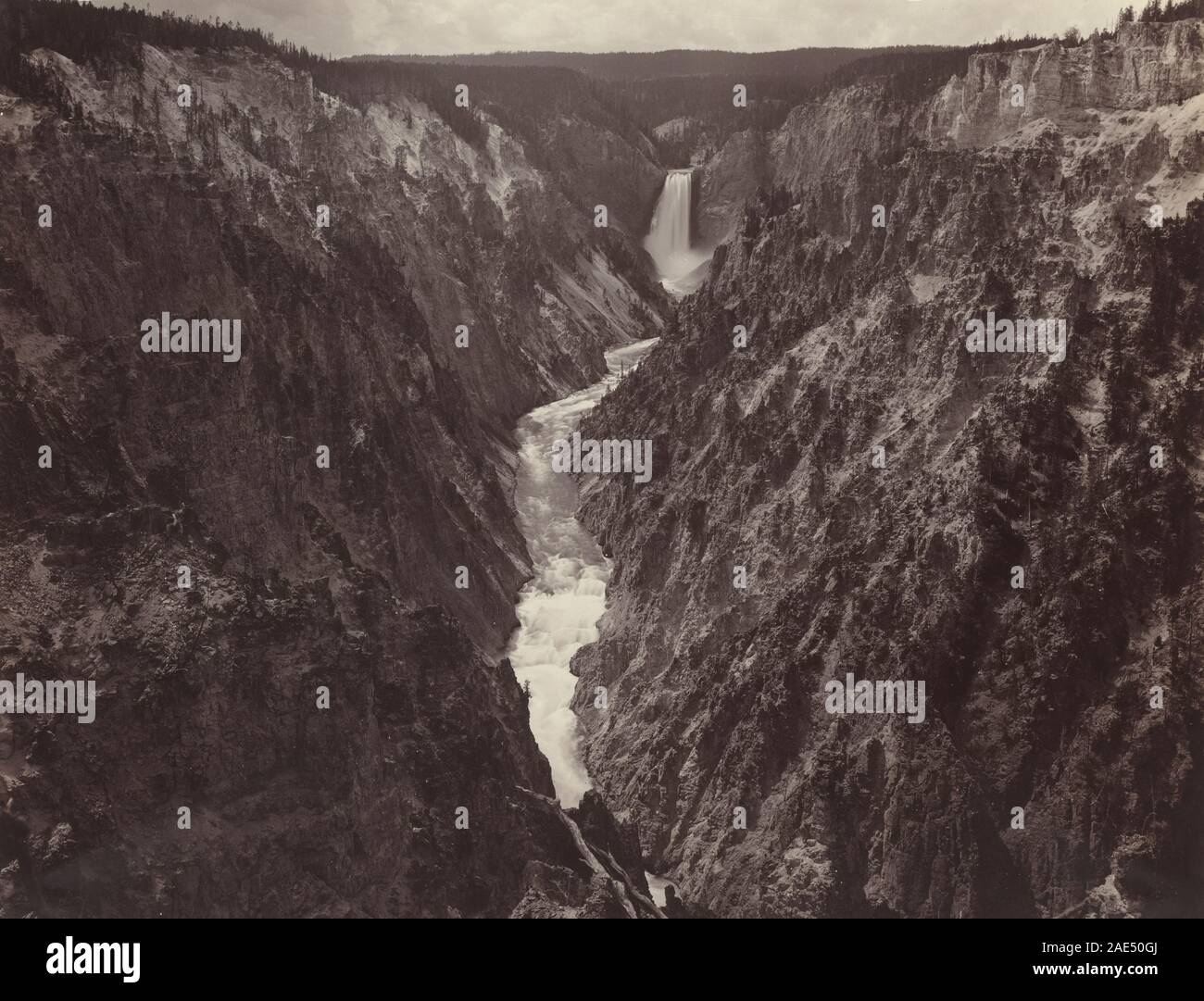 Grand Canyon of the Yellowstone and Falls; circa 1884 date F Jay Haynes ...