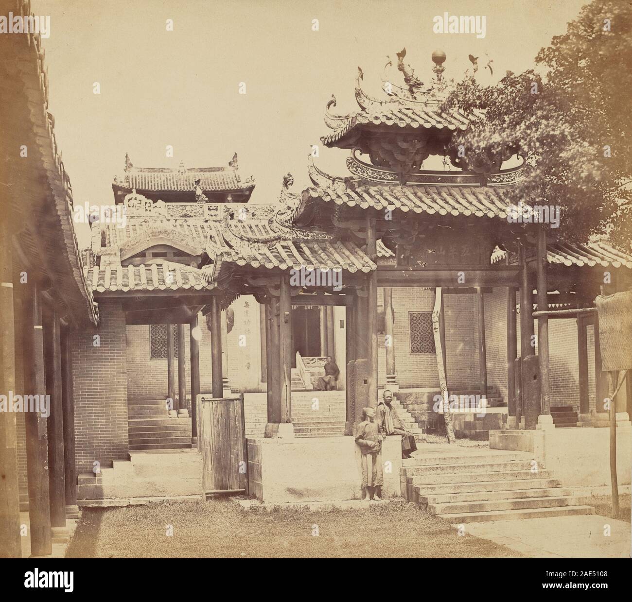 Entrance to the Five Genii Temple, Canton, April 1860; 1860date Felice ...