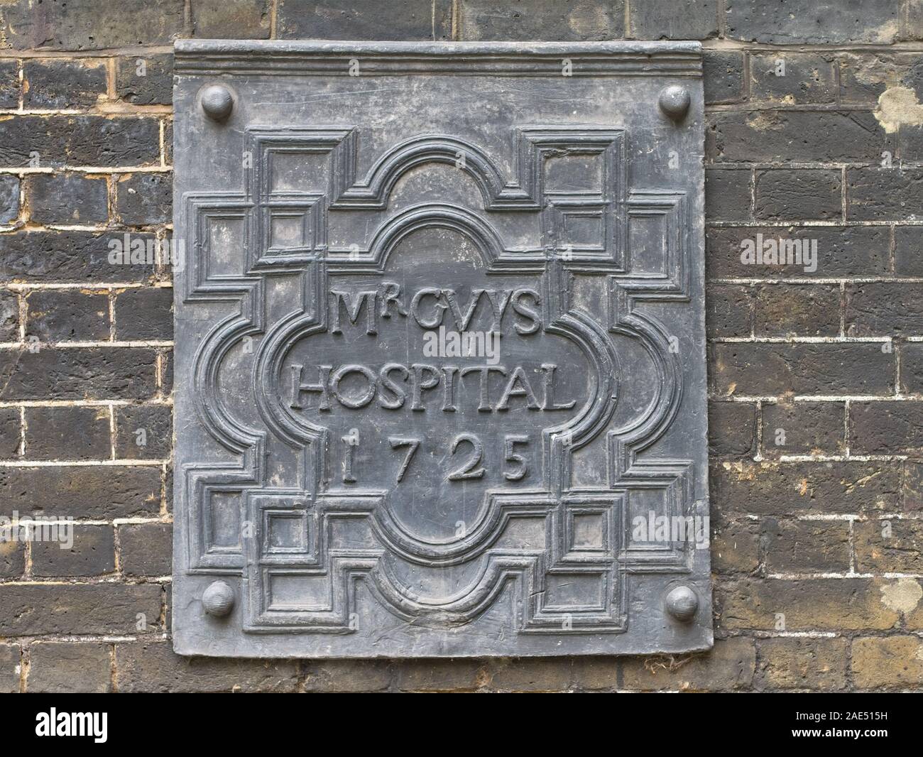 Commemorative plaque of Guy's Hospital opened by de facto founder ...