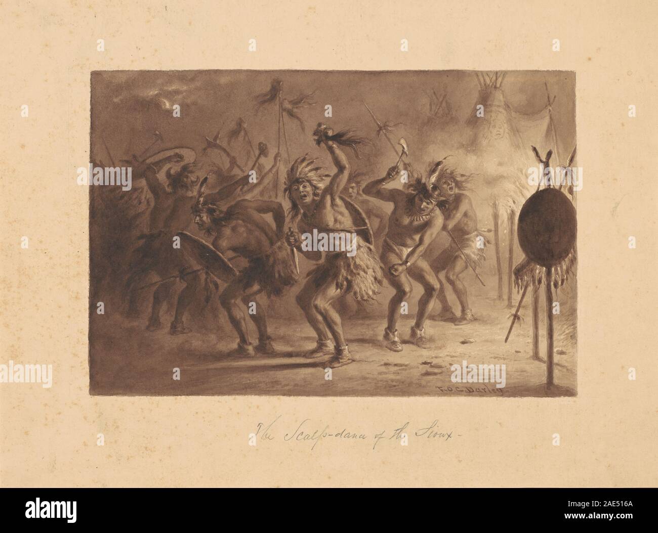The Scalp-Dance of the Sioux; circa 1842 date Felix Octavius Carr ...