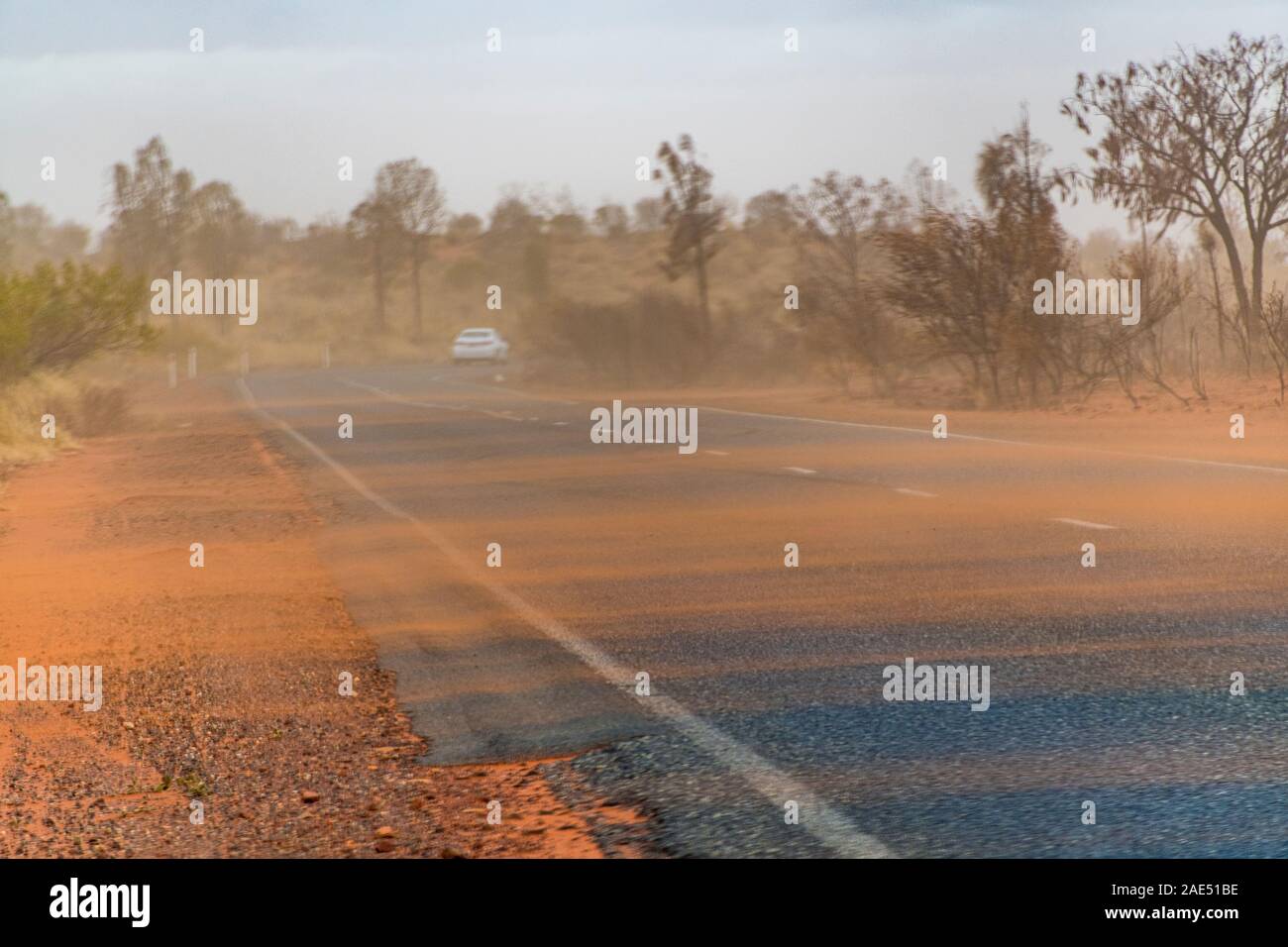 Duststorm in outback Australia after bushfires in the area Stock Photo ...