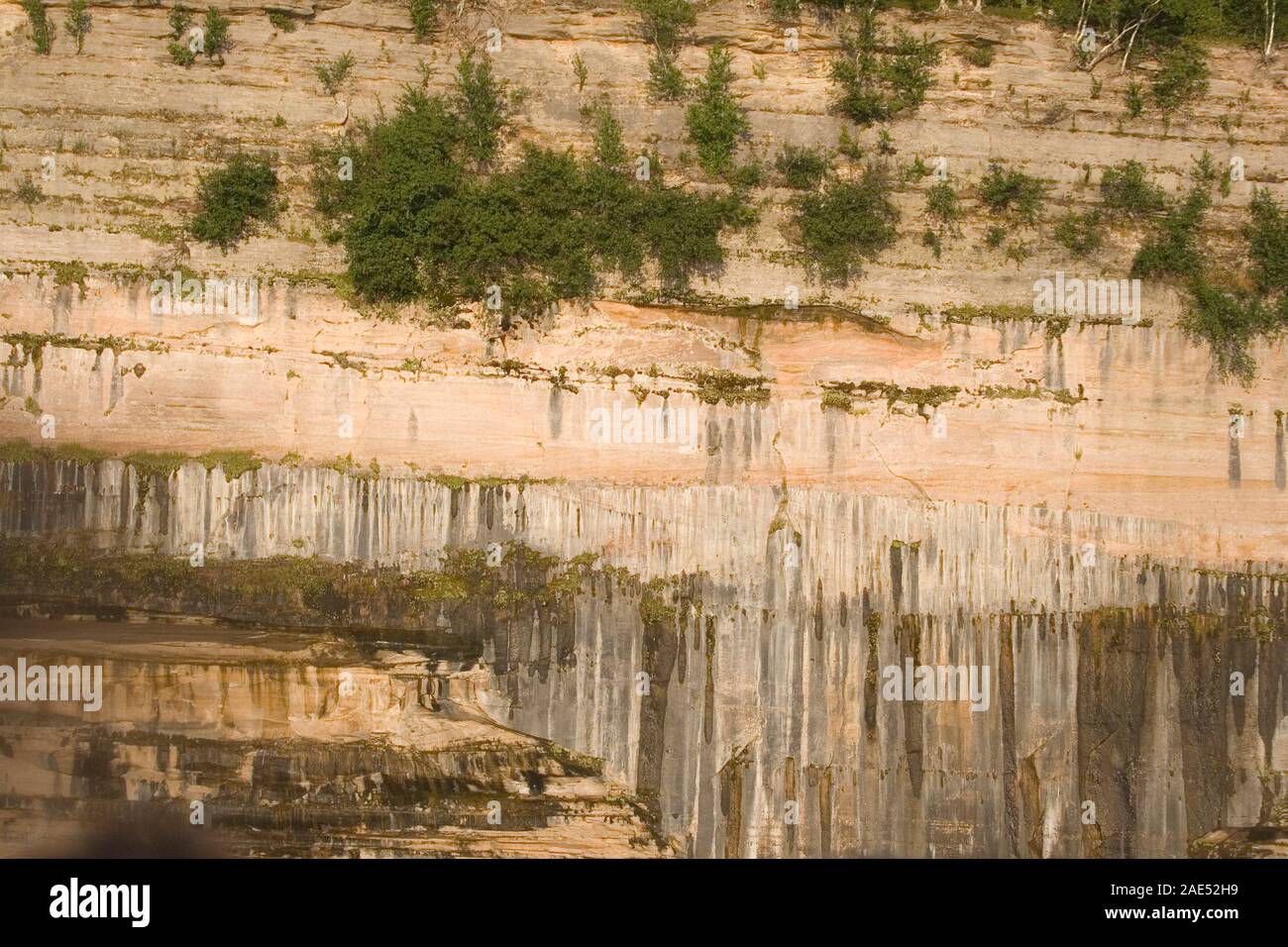 Cliffs, Pictured Rocks National Lakeshore, Michigan Stock Photo - Alamy