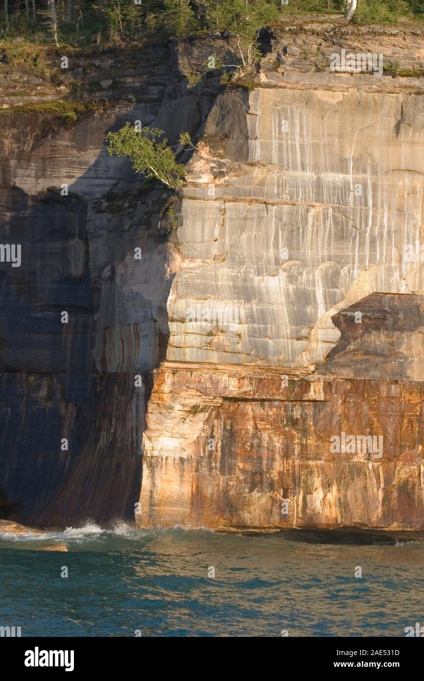 Cliffs, Pictured Rocks National Lakeshore, Michigan Stock Photo - Alamy