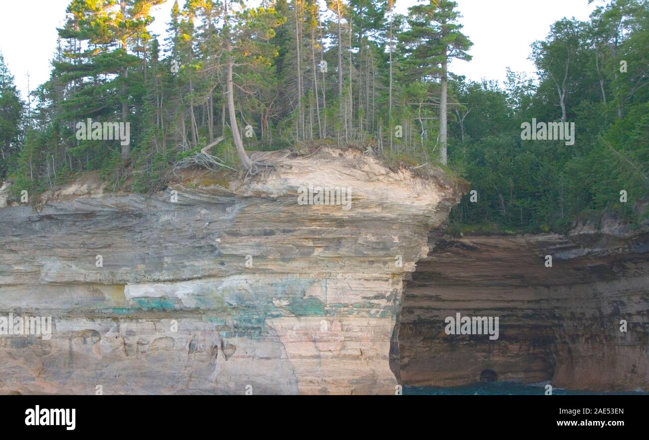 Cliffs, Pictured Rocks National Lakeshore, Michigan Stock Photo - Alamy