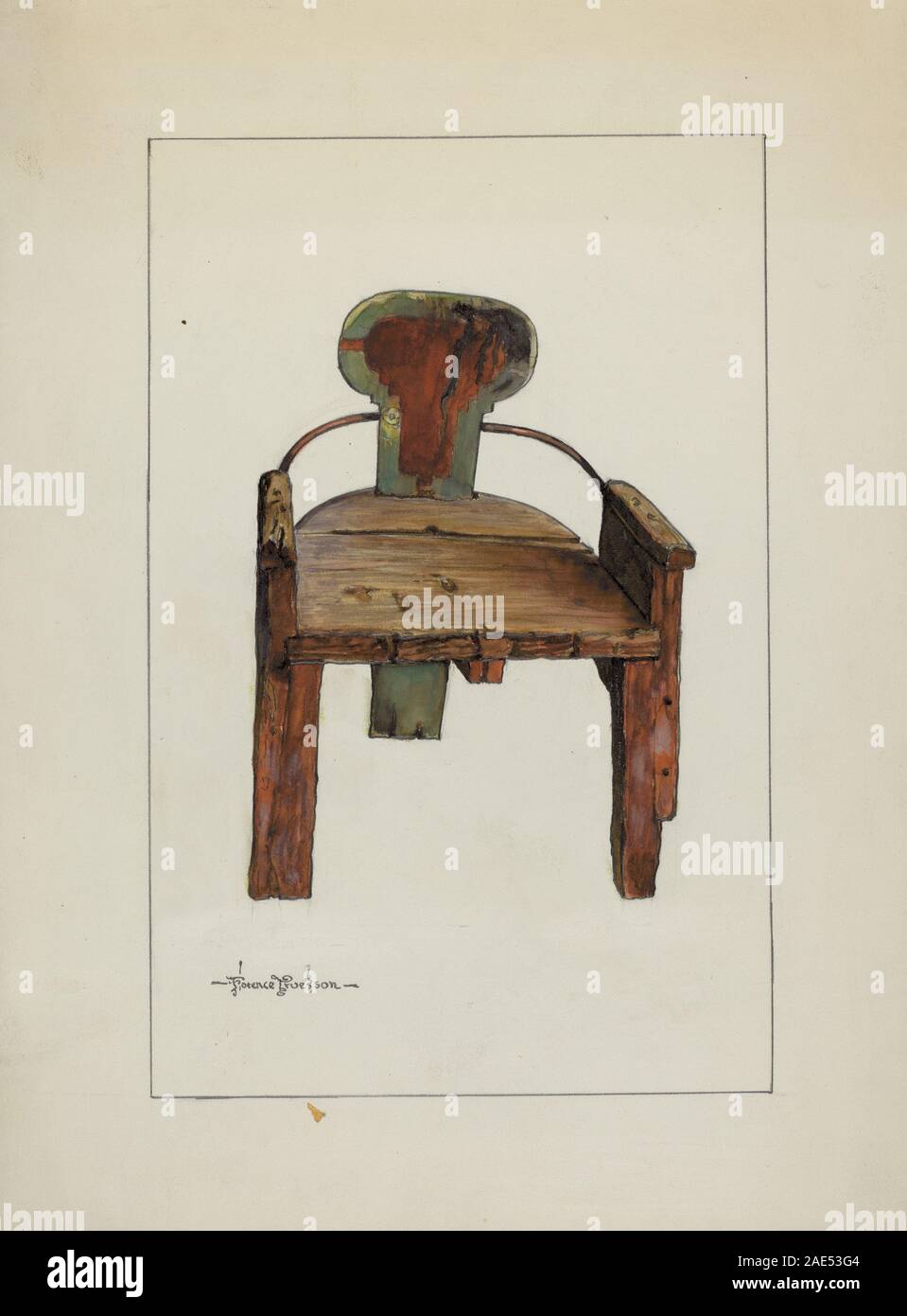 Sleigh Chair; circa 1937 date Florence Truelson, Sleigh Chair, c 1937 ...