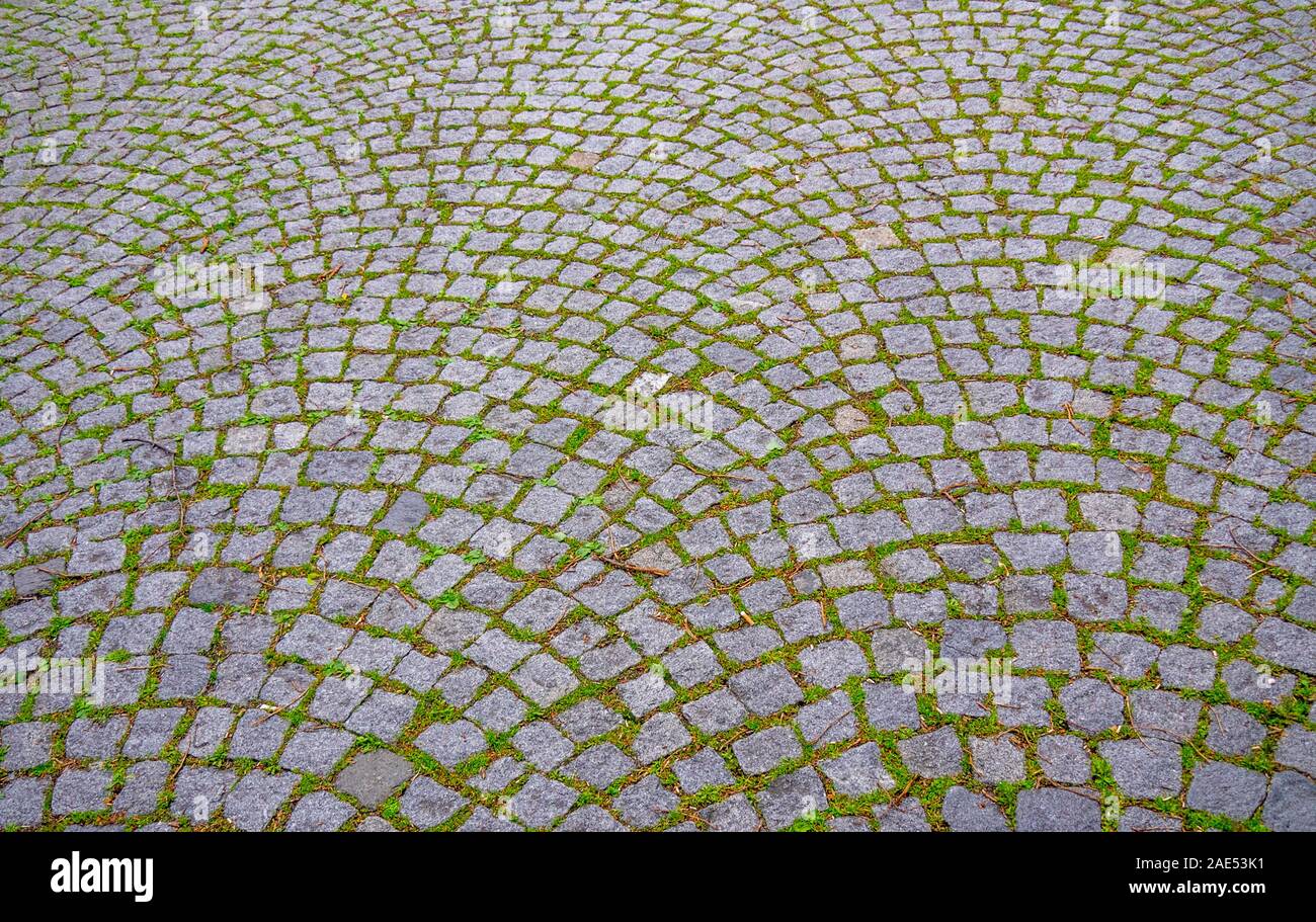 Fanning pattern of cobblestones Stock Photo - Alamy