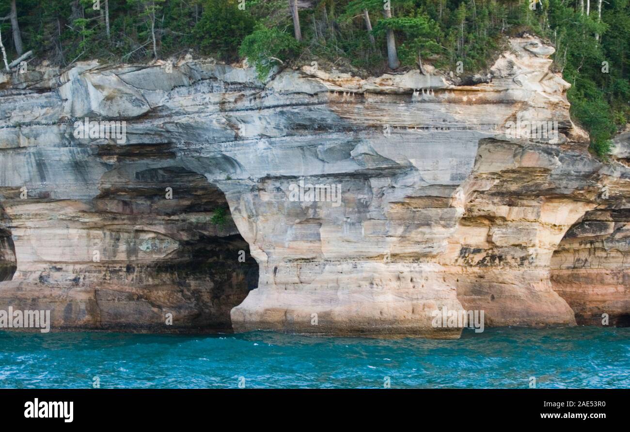 Cliffs, Pictured Rocks National Lakeshore, Michigan Stock Photo - Alamy