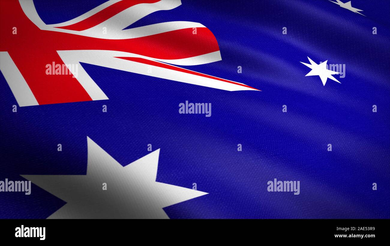 Flag of Australia. Realistic waving flag 3D render illustration with ...