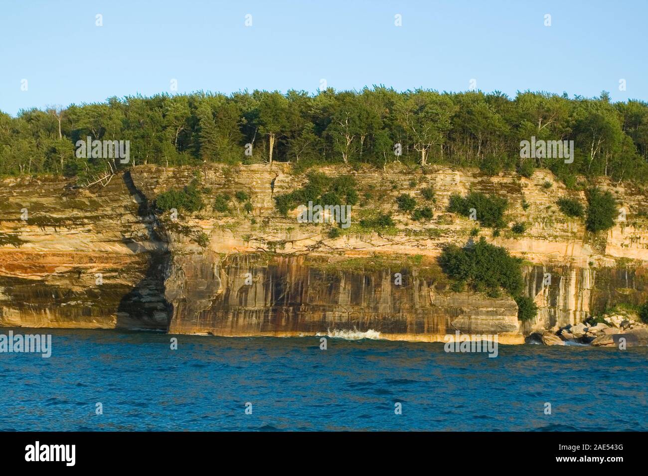 Cliffs, Pictured Rocks National Lakeshore, Michigan Stock Photo - Alamy