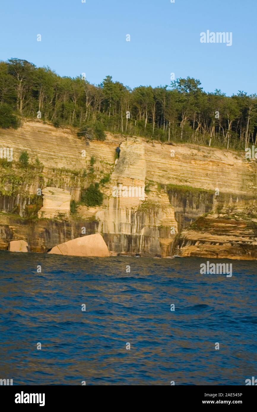 Cliffs, Pictured Rocks National Lakeshore, Michigan Stock Photo - Alamy