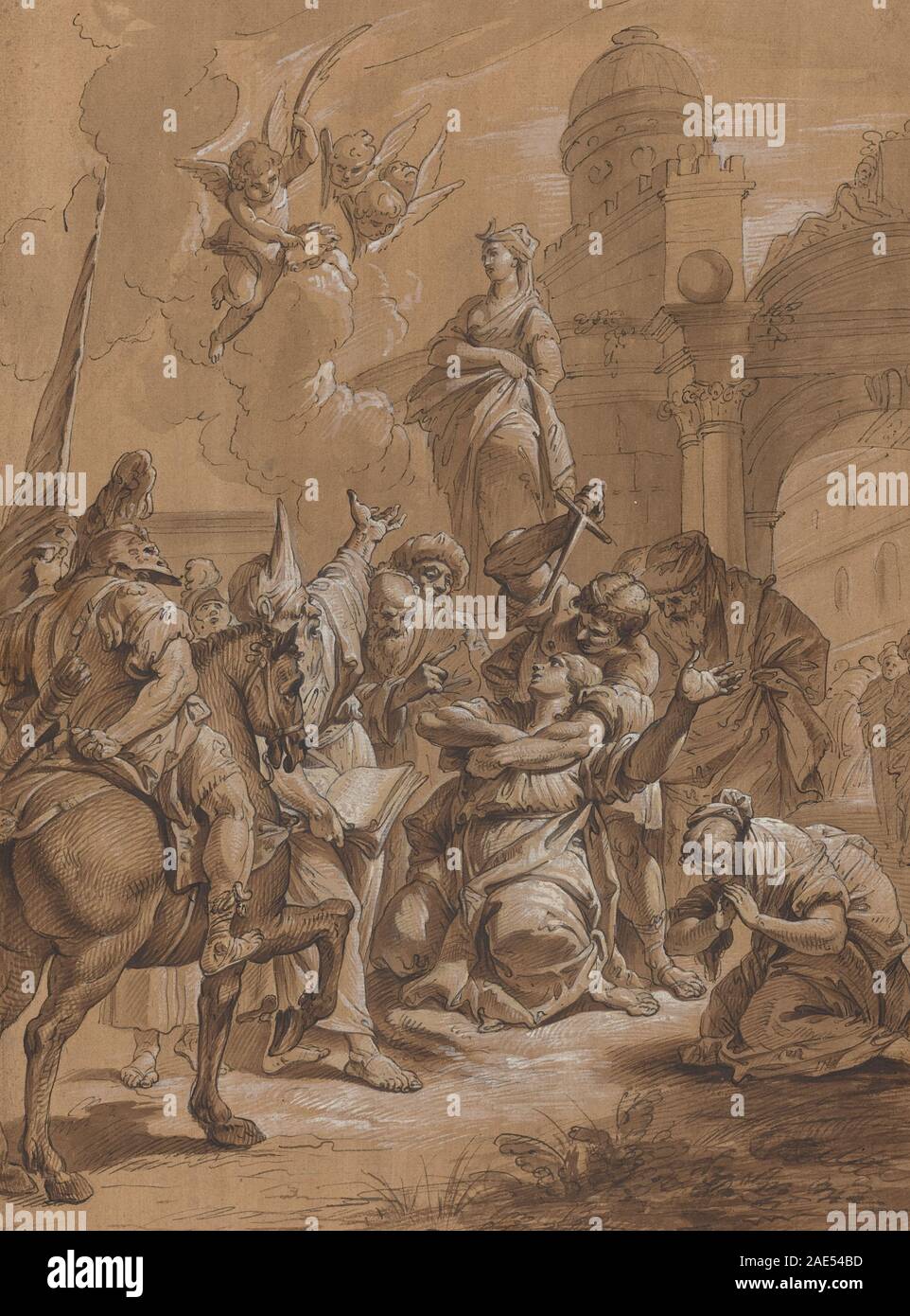 Martyrdom of a Female Saint; 18th century date Follower of Francesco ...