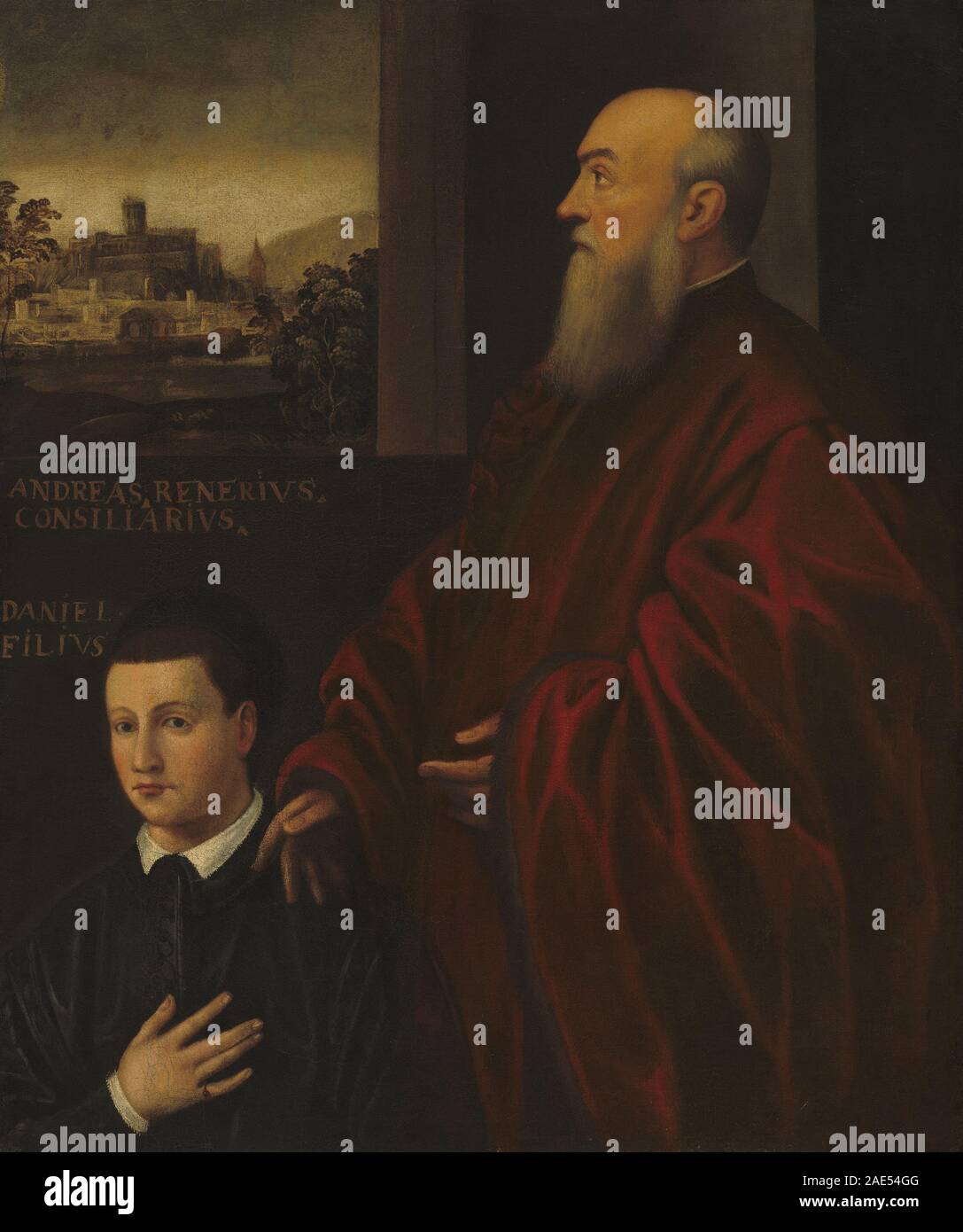 Andrea Renier and His Son Daniele; c. 1560/1566 Follower of Jacopo ...