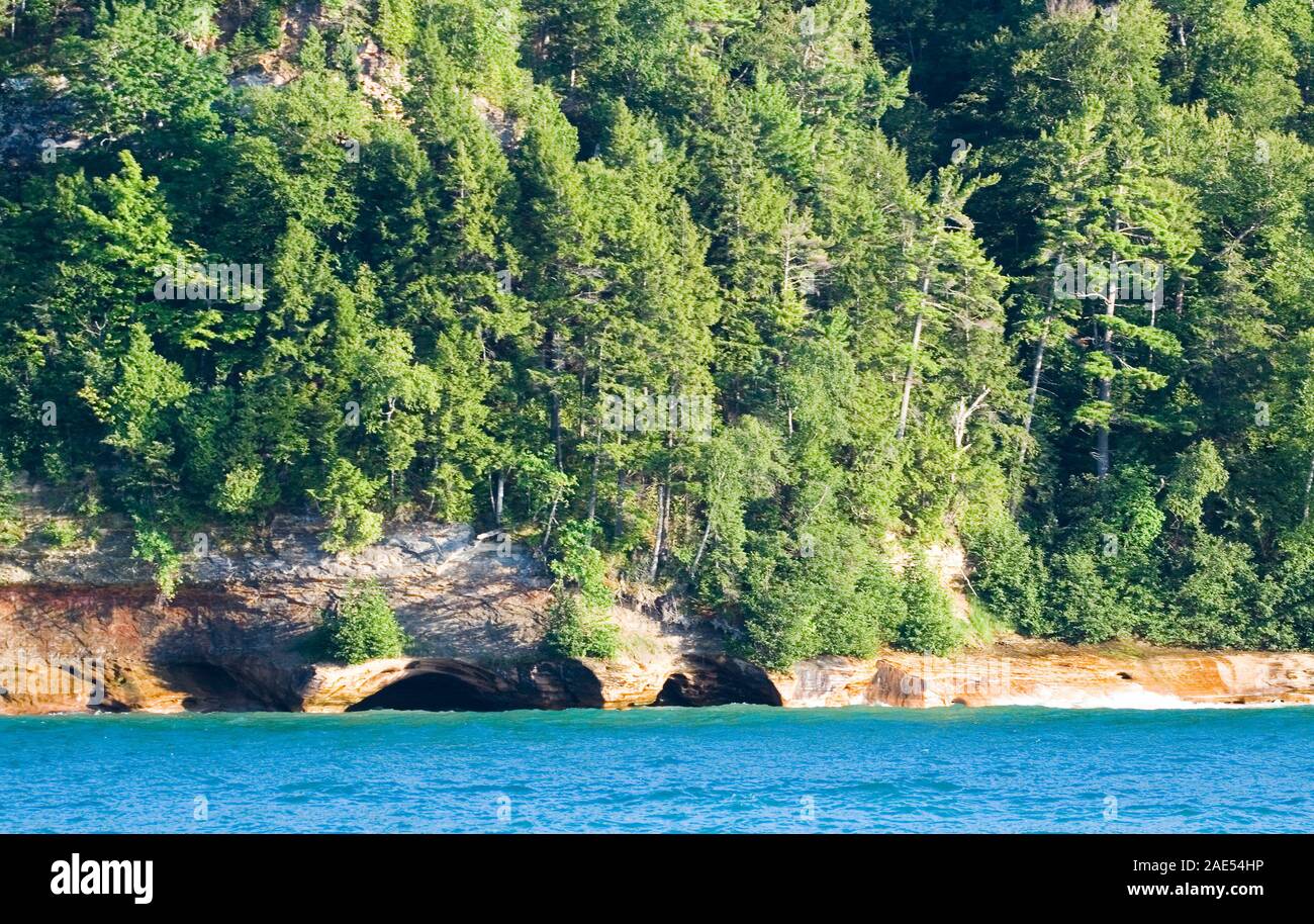 Cliffs, Pictured Rocks National Lakeshore, Michigan Stock Photo - Alamy