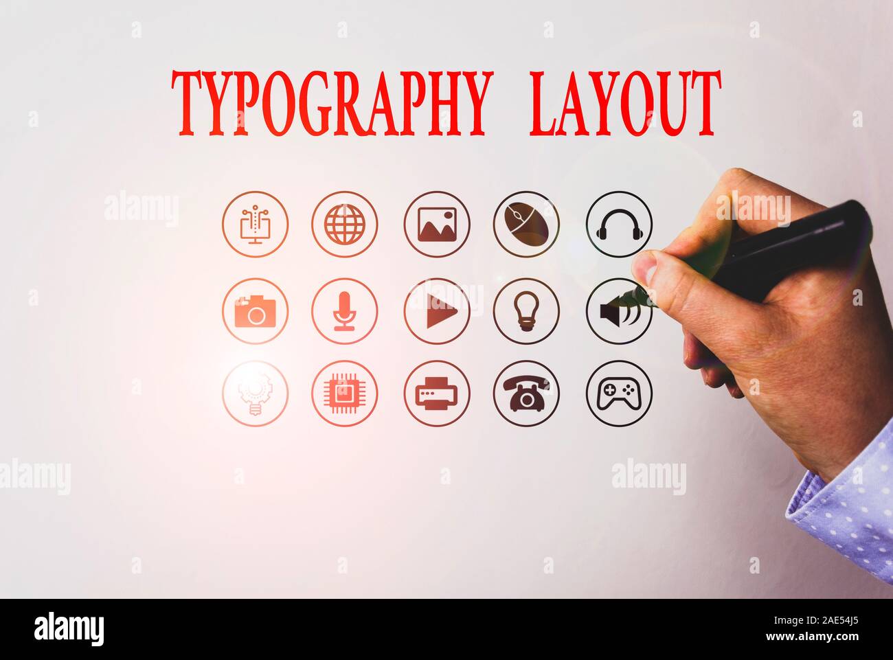 Text sign showing Typography Layout. Business photo text theory and ...