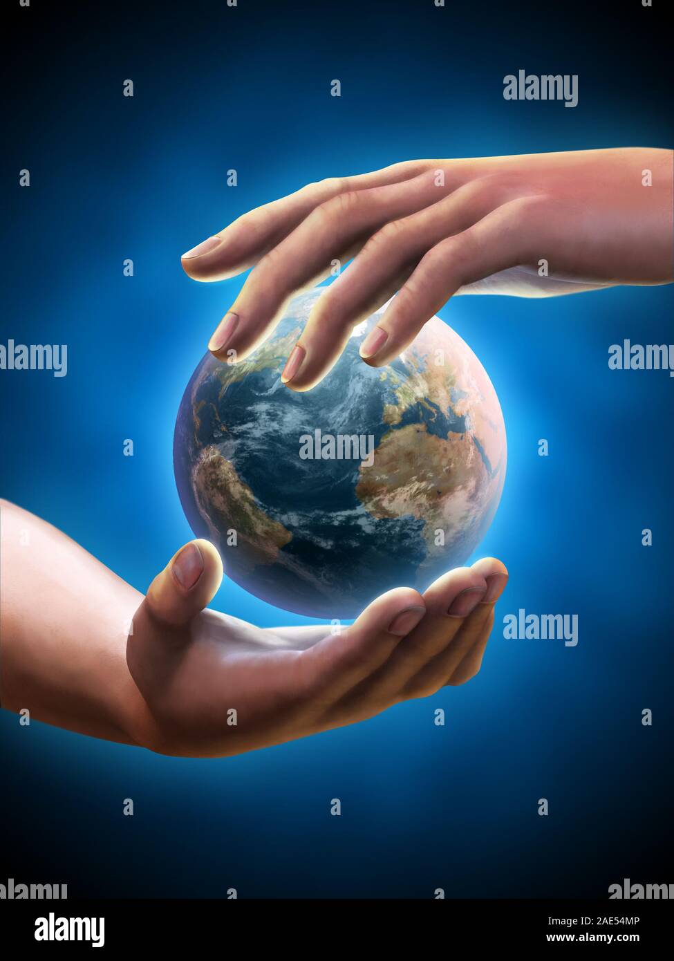 Illustration Save Earth Globe Hands High Resolution Stock Photography ...