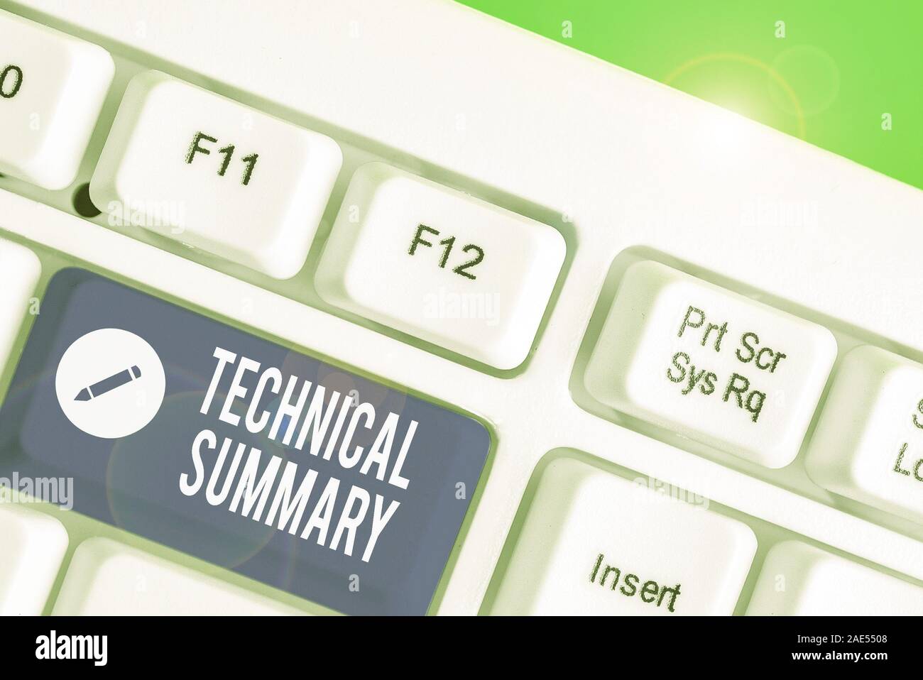 Conceptual hand writing showing Technical Summary. Concept meaning ...