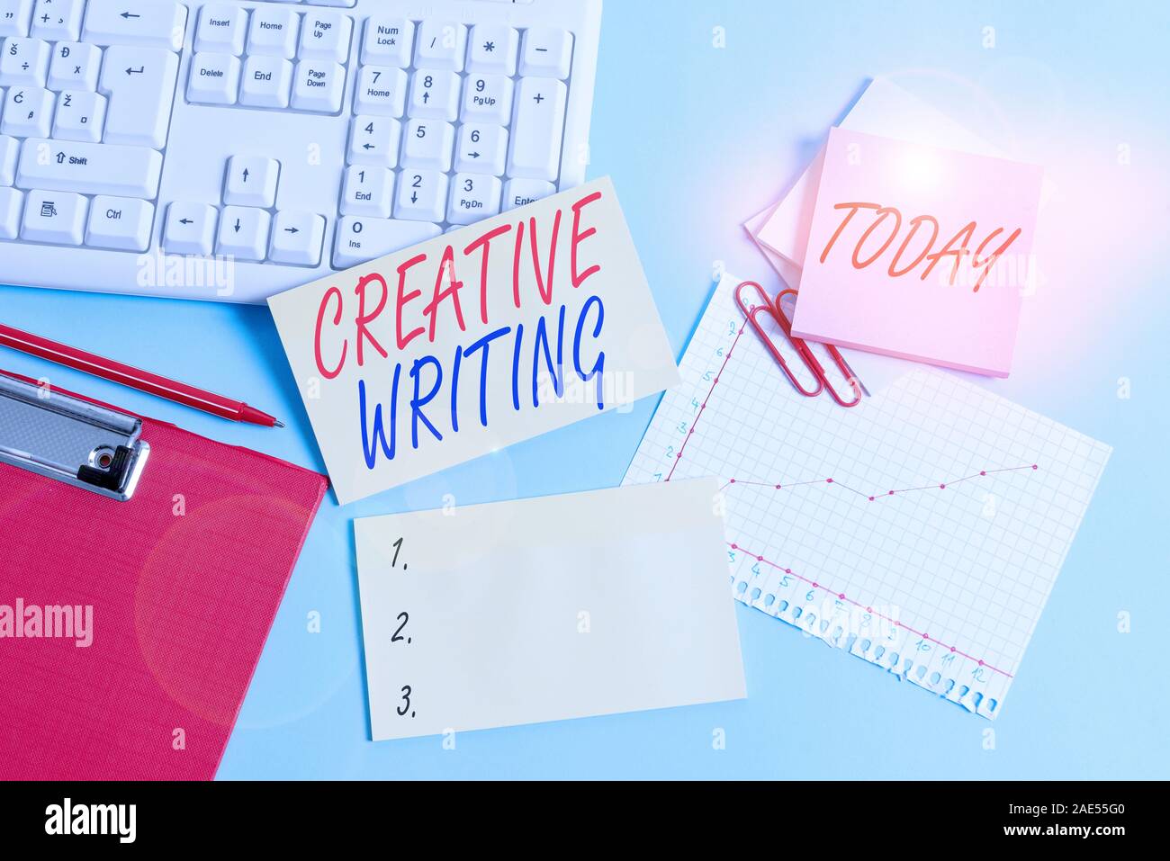 Text sign showing Creative Writing. Business photo showcasing fiction ...