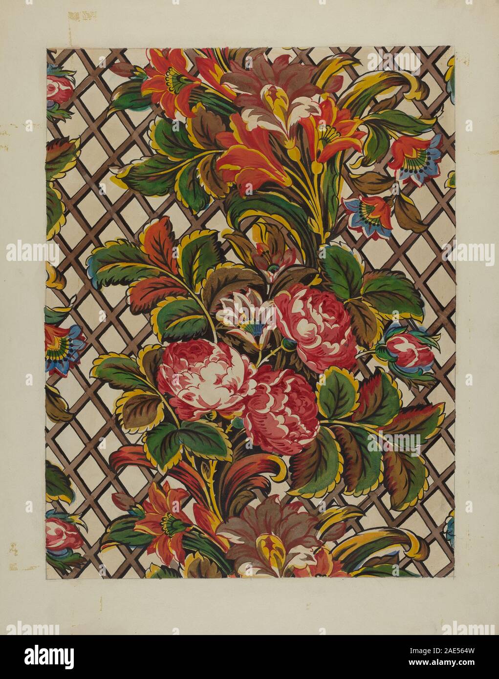 A patchwork bedspread material created around 1936 by Frances Lichten ...