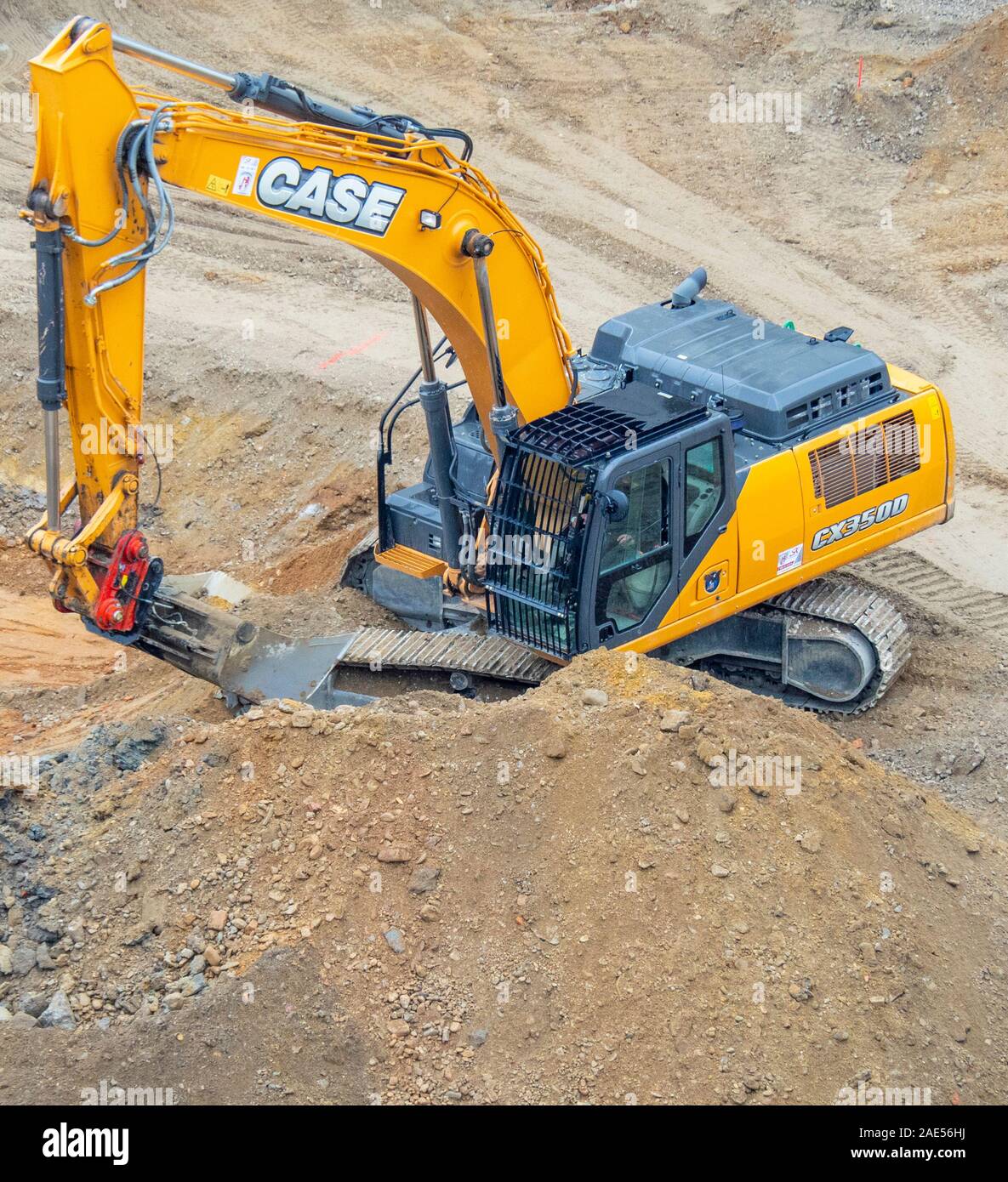 Worksite construction site excavator digger hi-res stock photography ...