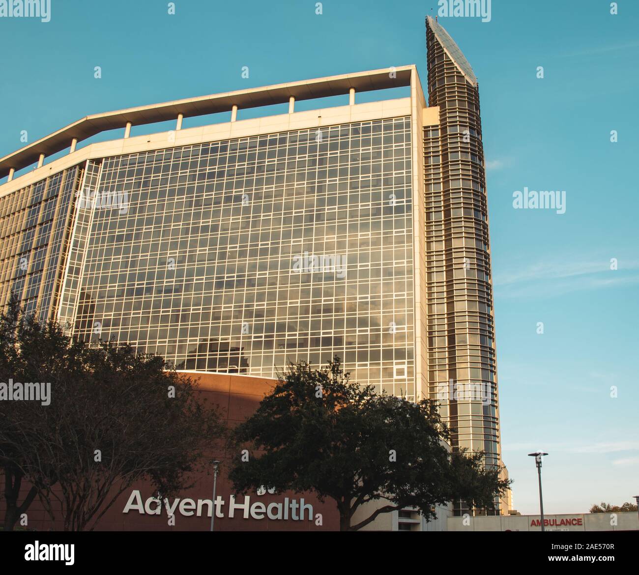 ORLANDO, FLORIDA - NOV 11, 2019: Advent Health Hospital sign on the ...