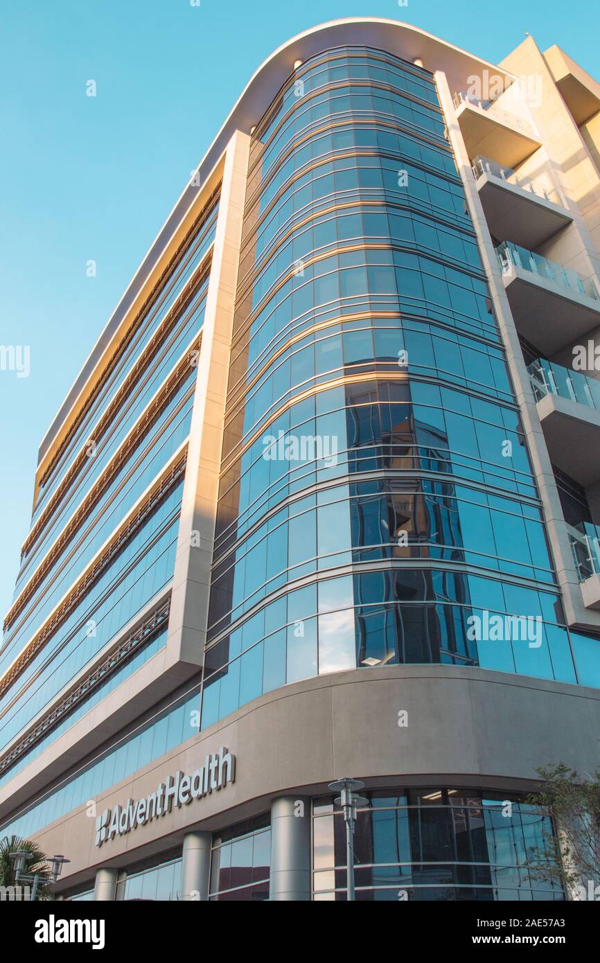 ORLANDO, FLORIDA - NOV 11, 2019: Advent Health Hospital. Modern ...