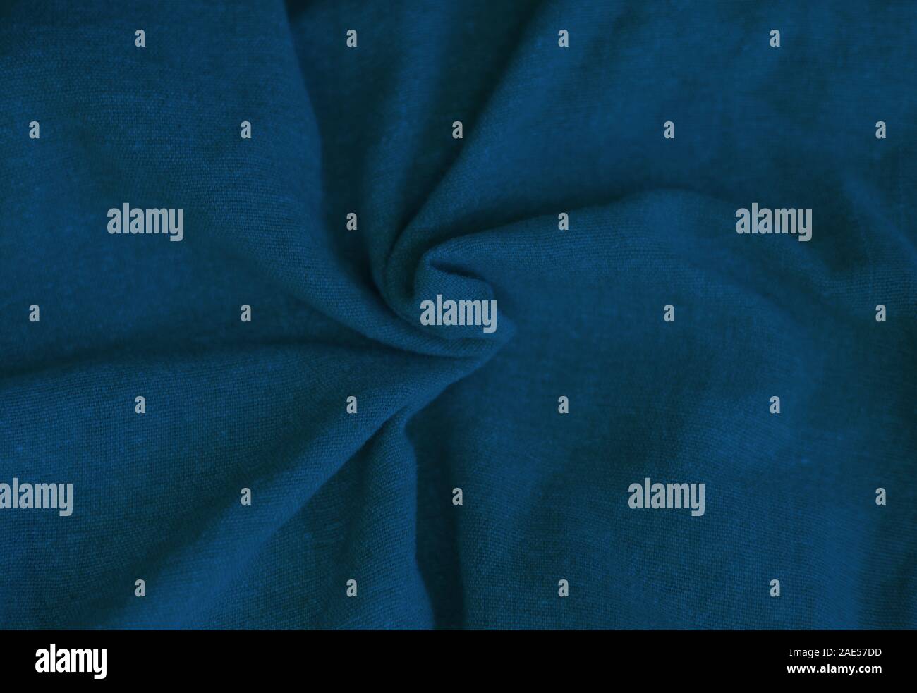 Crumpled blue fabric texture close up. Trendy tone of 2020 classic blue ...