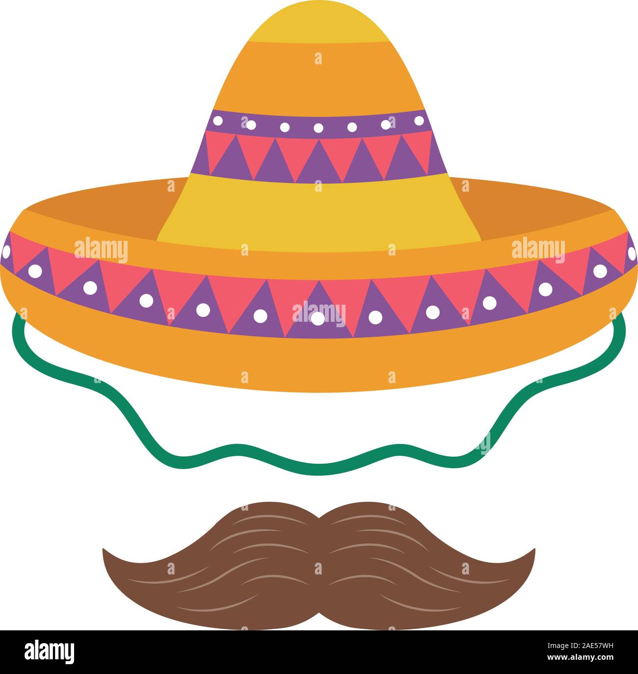 traditional mexican hat with mustache Stock Vector Image & Art - Alamy