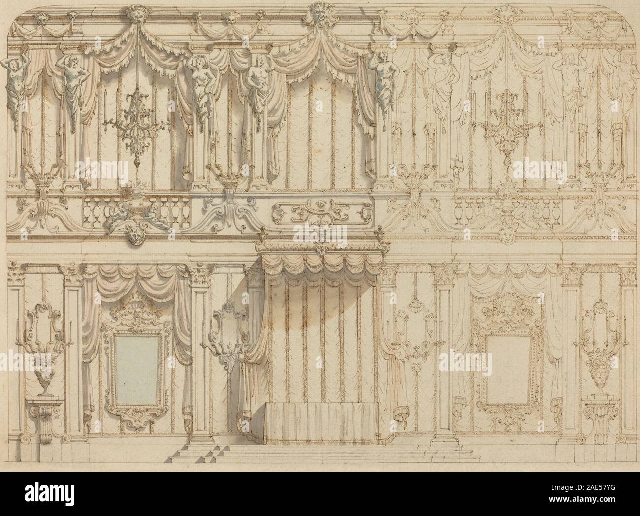 Design for a State Bedroom; circa 1730 date Francesco Nicoletti, Design ...