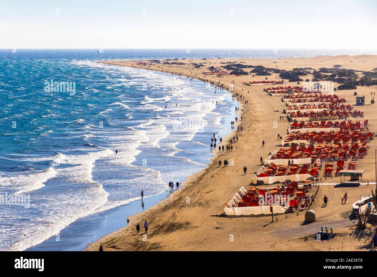 Maspalomas Beach (Playa de Maspalomas) on the south part of Gran ...