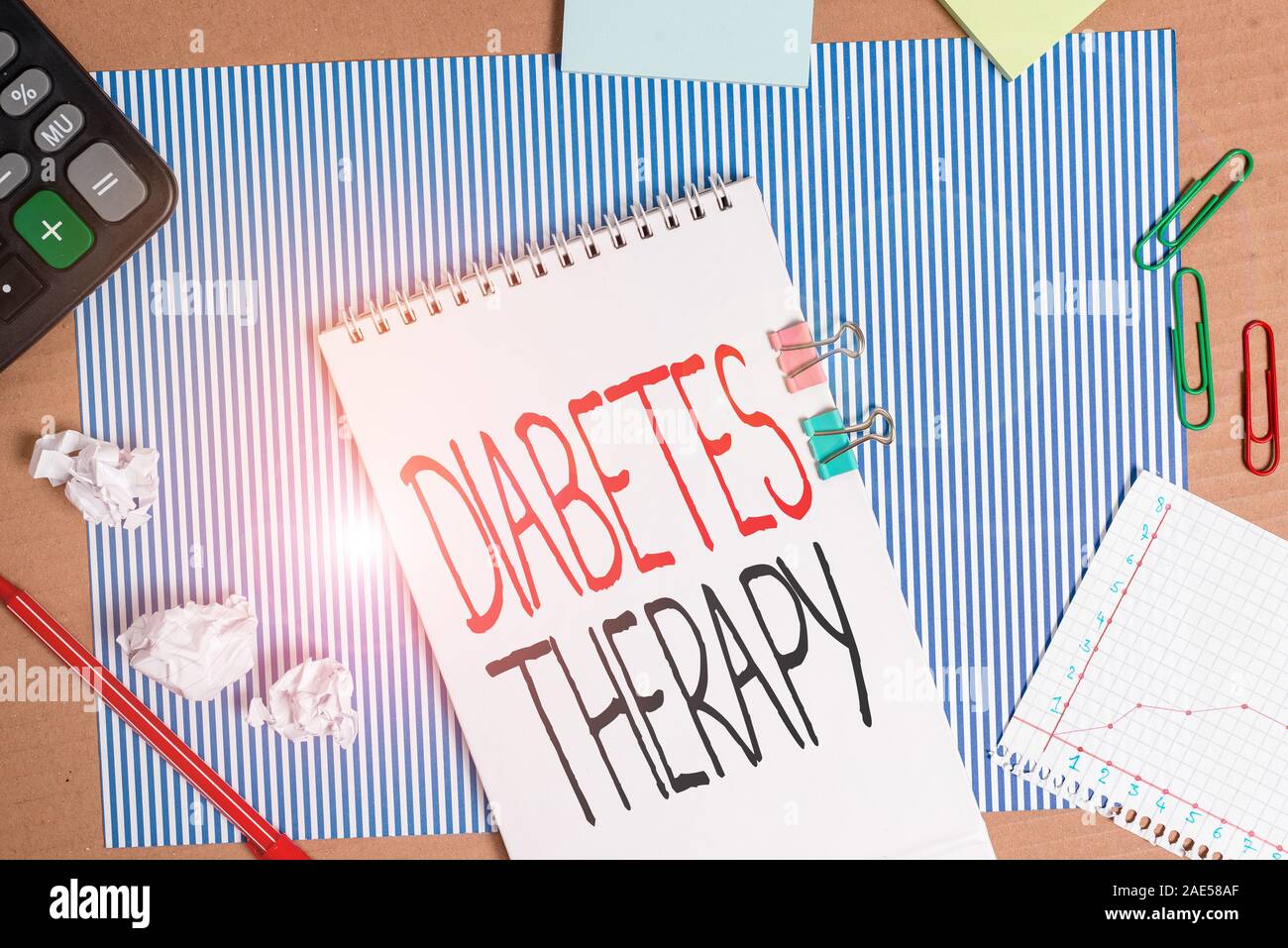 Writing note showing Diabetes Therapy. Business concept for aim to ...